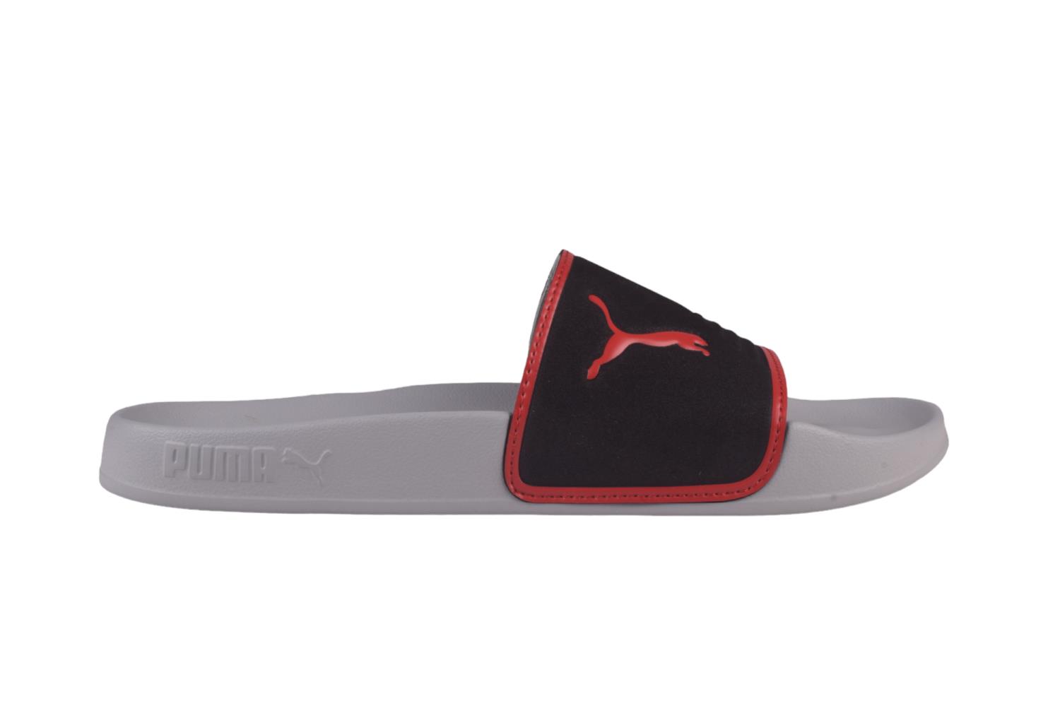 Puma GREY/RED SLIDES SLIPPERS ::PARMAR BOOT HOUSE | Buy Footwear and ...